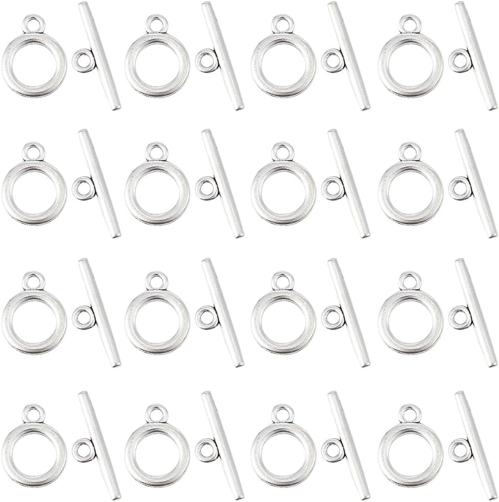 1 Box 100 Sets Toggle Clasps Silver Closure Clasps Toggle Bracelet ...