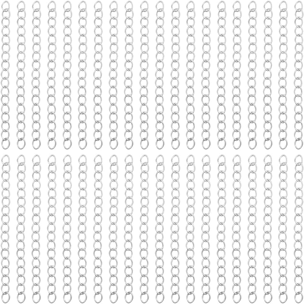 1 Box 100 Strands Bracelet Extension Chain 304 Stainless Steel Chain ...