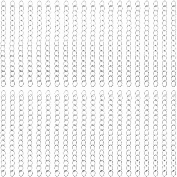 1 Box 100 Strands Bracelet Extension Chain 304 Stainless Steel Chain ...