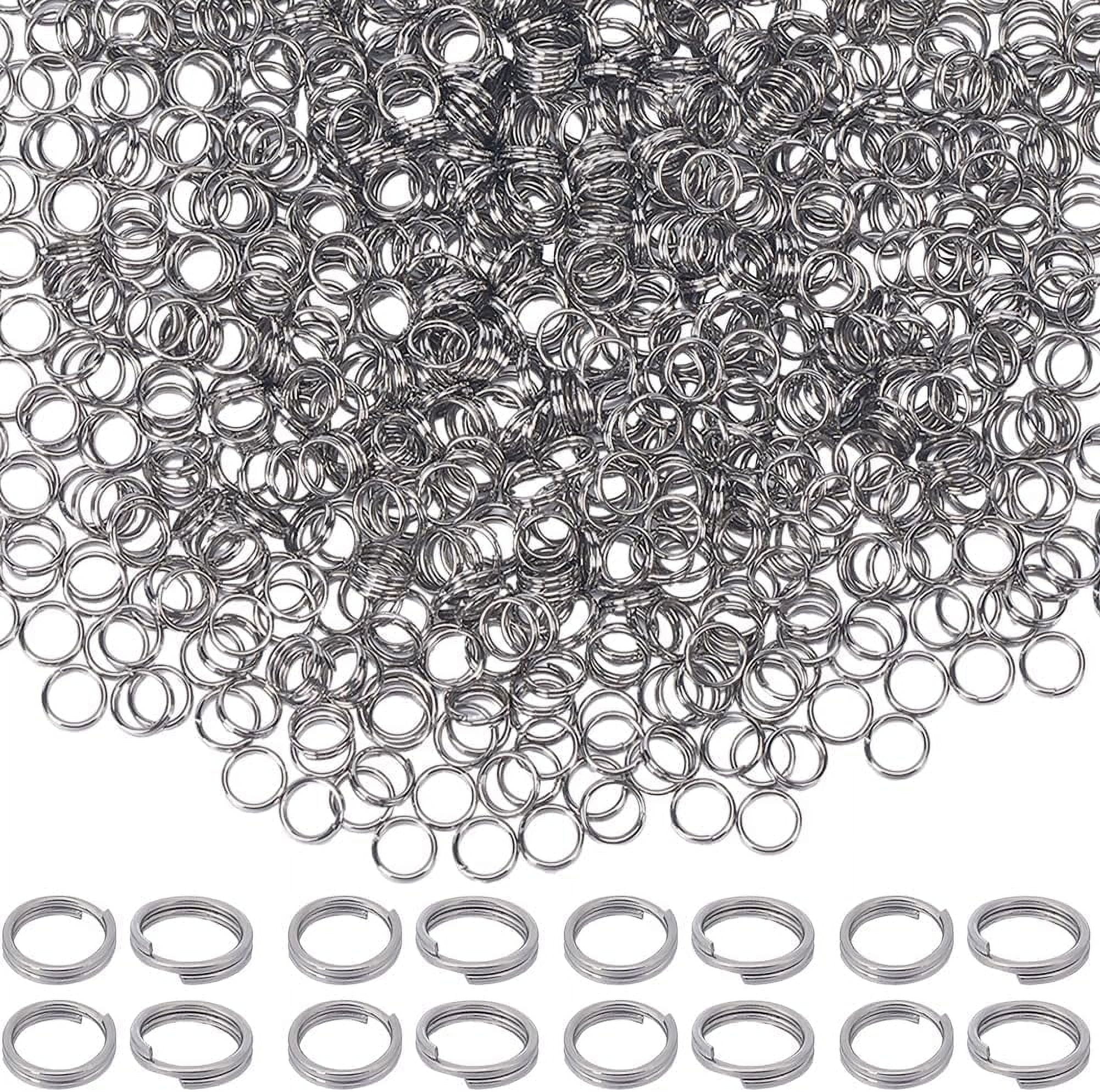 1 Box 1000Pcs 5mm Silver Jump Ring Stainless Steel Split Rings Bulk Double Loops Round Small ...