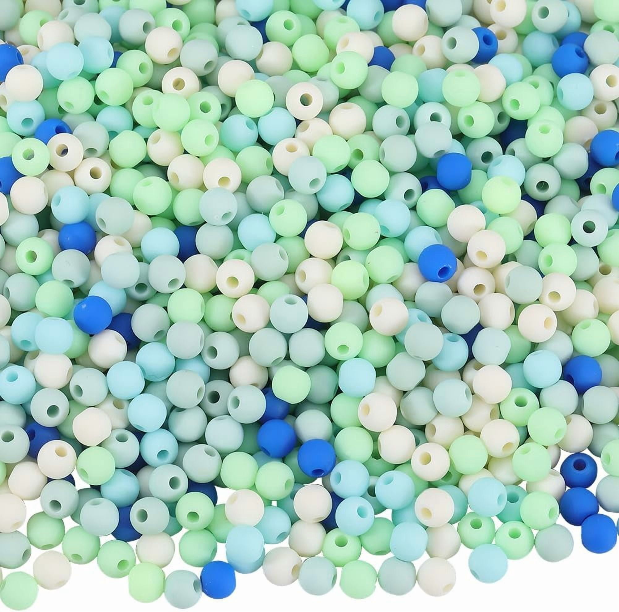 1 Box 1000Pcs 6mm Matte Beads Frosted Acrylic Round Beads Dark Blue ...