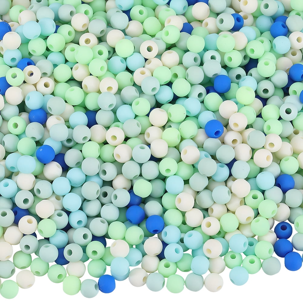 1 Box 1000Pcs 6mm Matte Beads Frosted Acrylic Round Beads Dark Blue ...