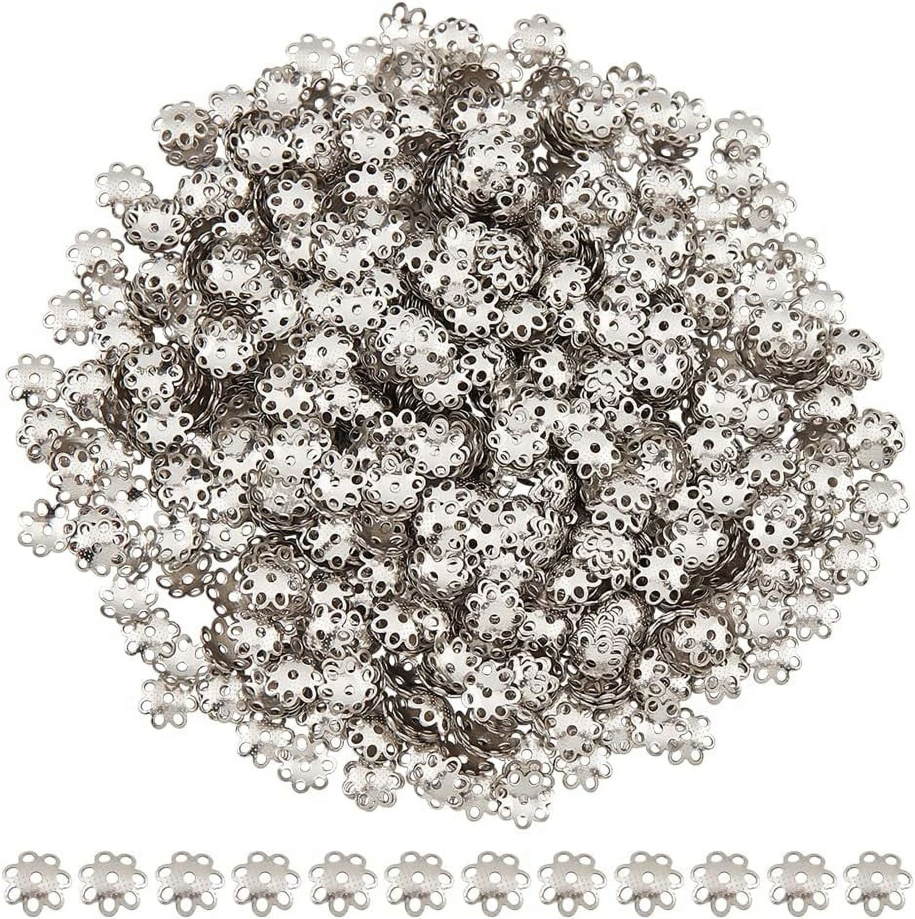 1 Box 1000Pcs Filigree Flower Bead Caps Stainless Steel Hollow Flower ...