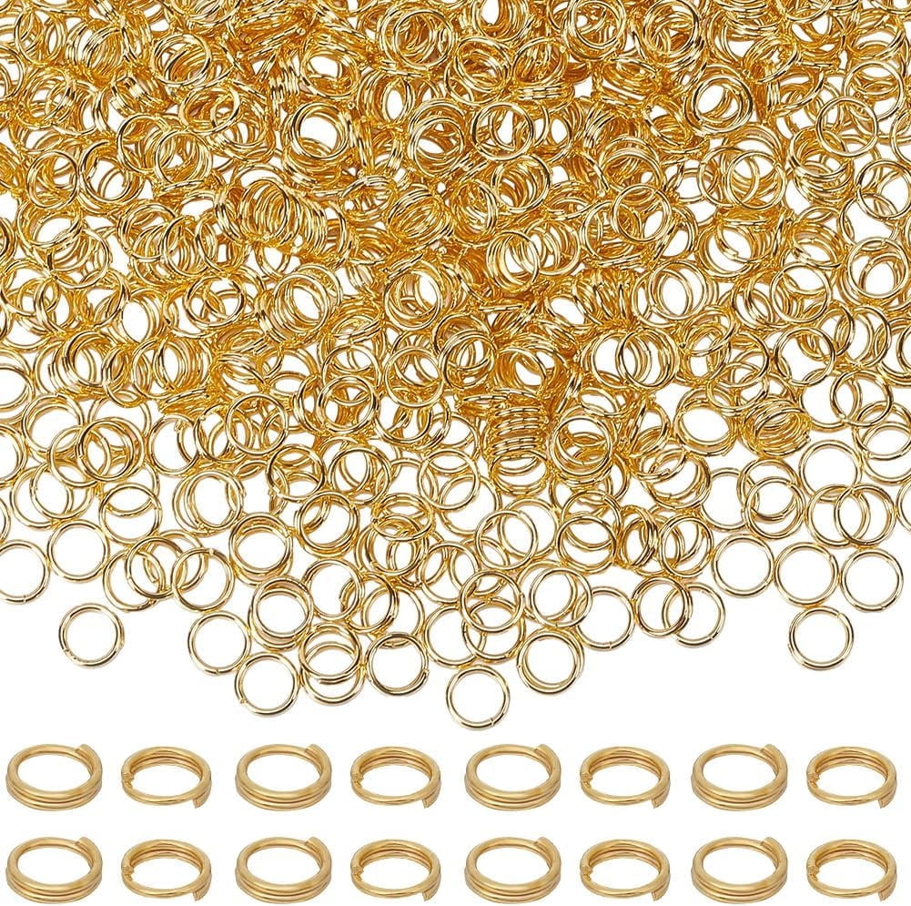 1 Box 1000Pcs Split Rings Double Loop 5mm Gold Jump Rings Bulk Round ...