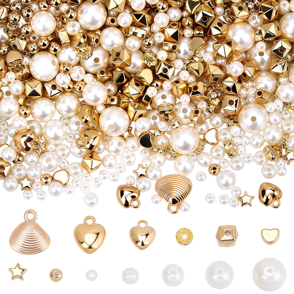 1 Box 1000pcs Imitation Pearl Beads Pearls Beads Acrylic Plastic White ...