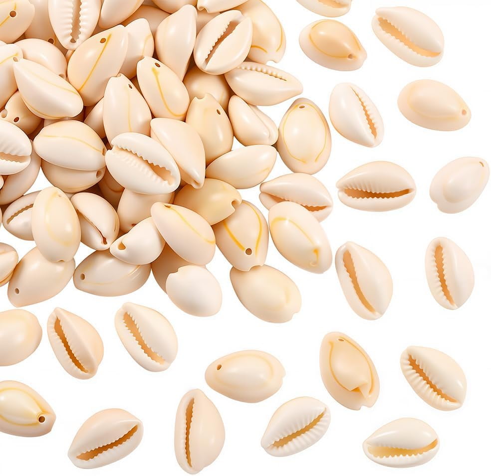 1 Box 100PCS 18.5~23MM Natural Cowrie Shell Beads with Holes Summer ...