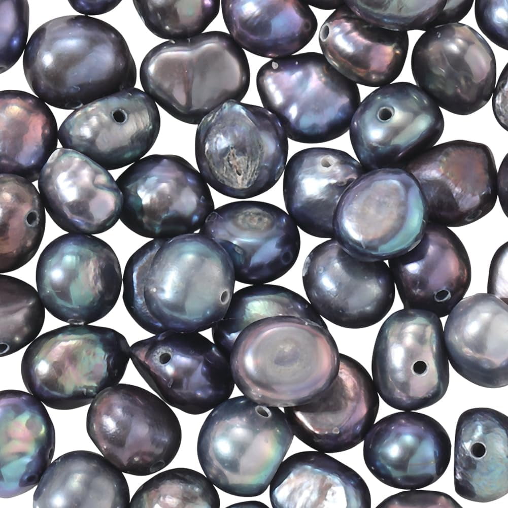 1 Box 100PCS Dark Blue Baroque Natural Freshwater Genuine Cultured Oval ...