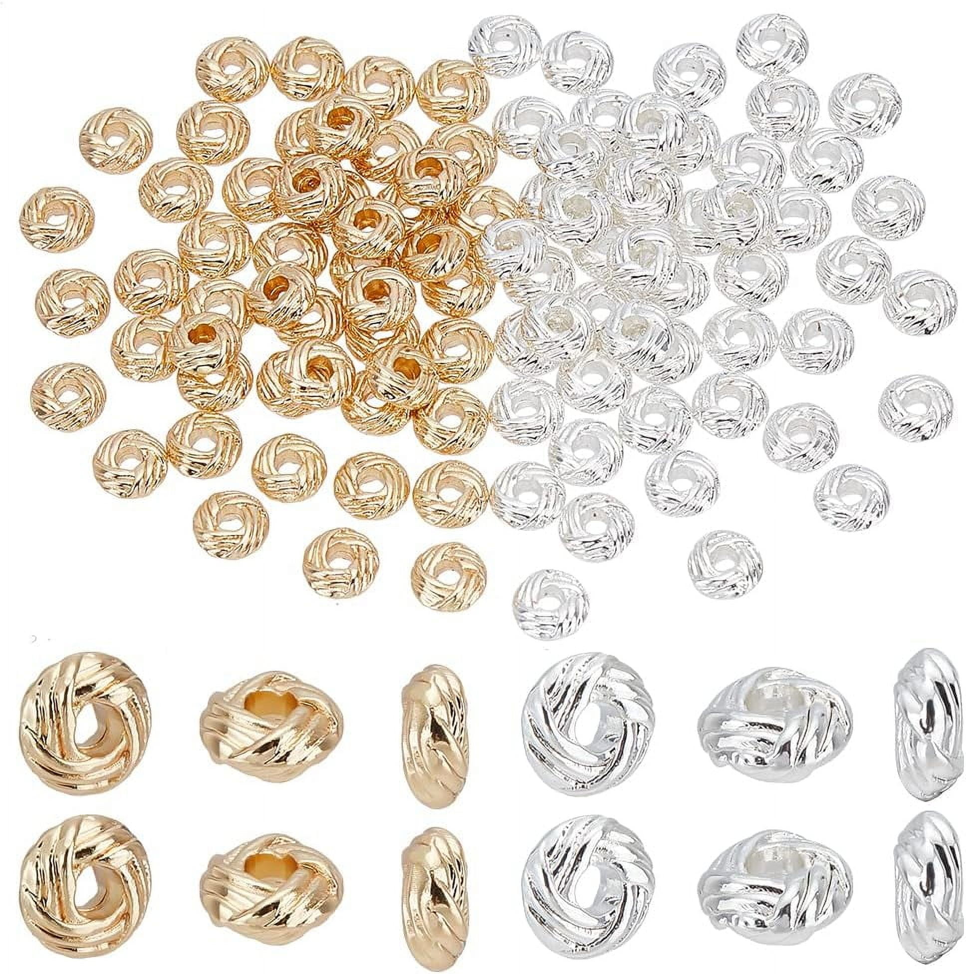 1 Box 100Pcs 2 Colors Alloy Beads Rondelle Mixed Color 6x2.5mm Hole ...
