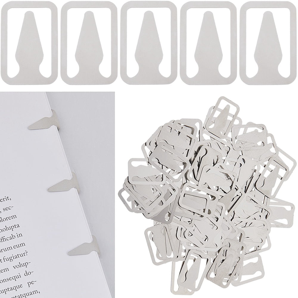 1 Box 100Pcs 304 Stainless Steel Bookmarks Metal Book Line Markers ...