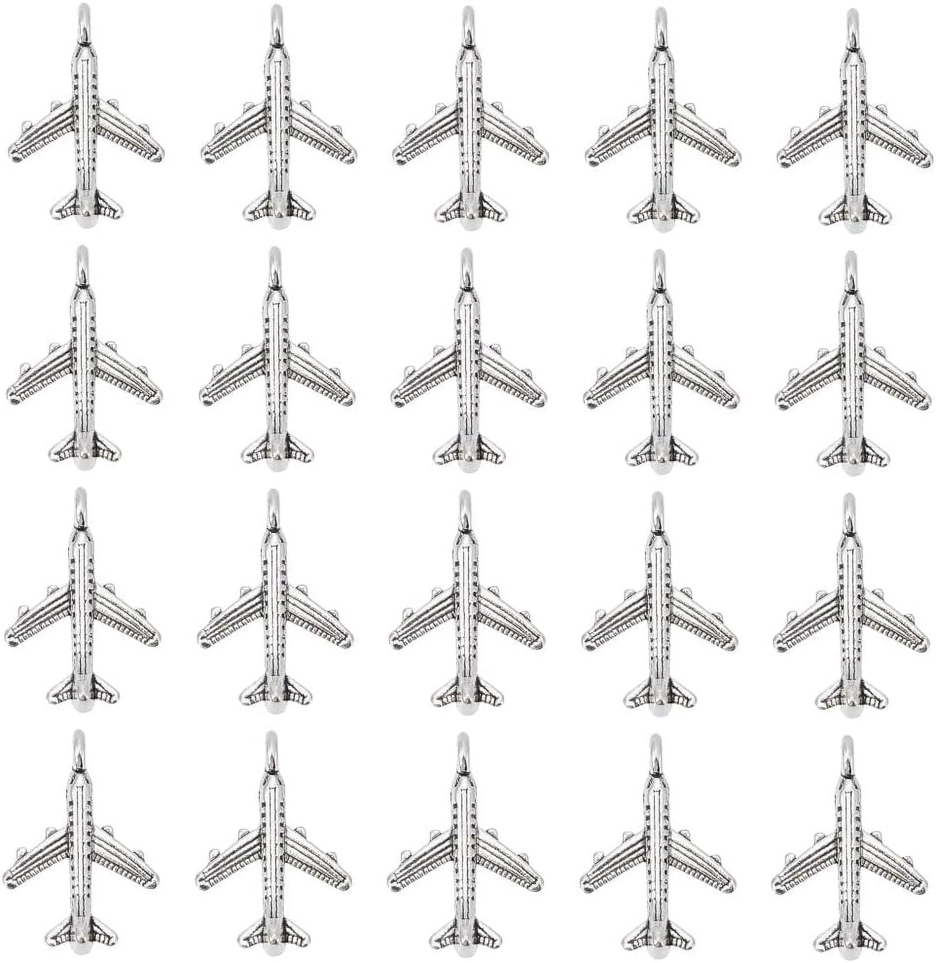 1 Box 100Pcs Airplane Charm Bulk Silver Airplane Charms Plane Airplanes ...