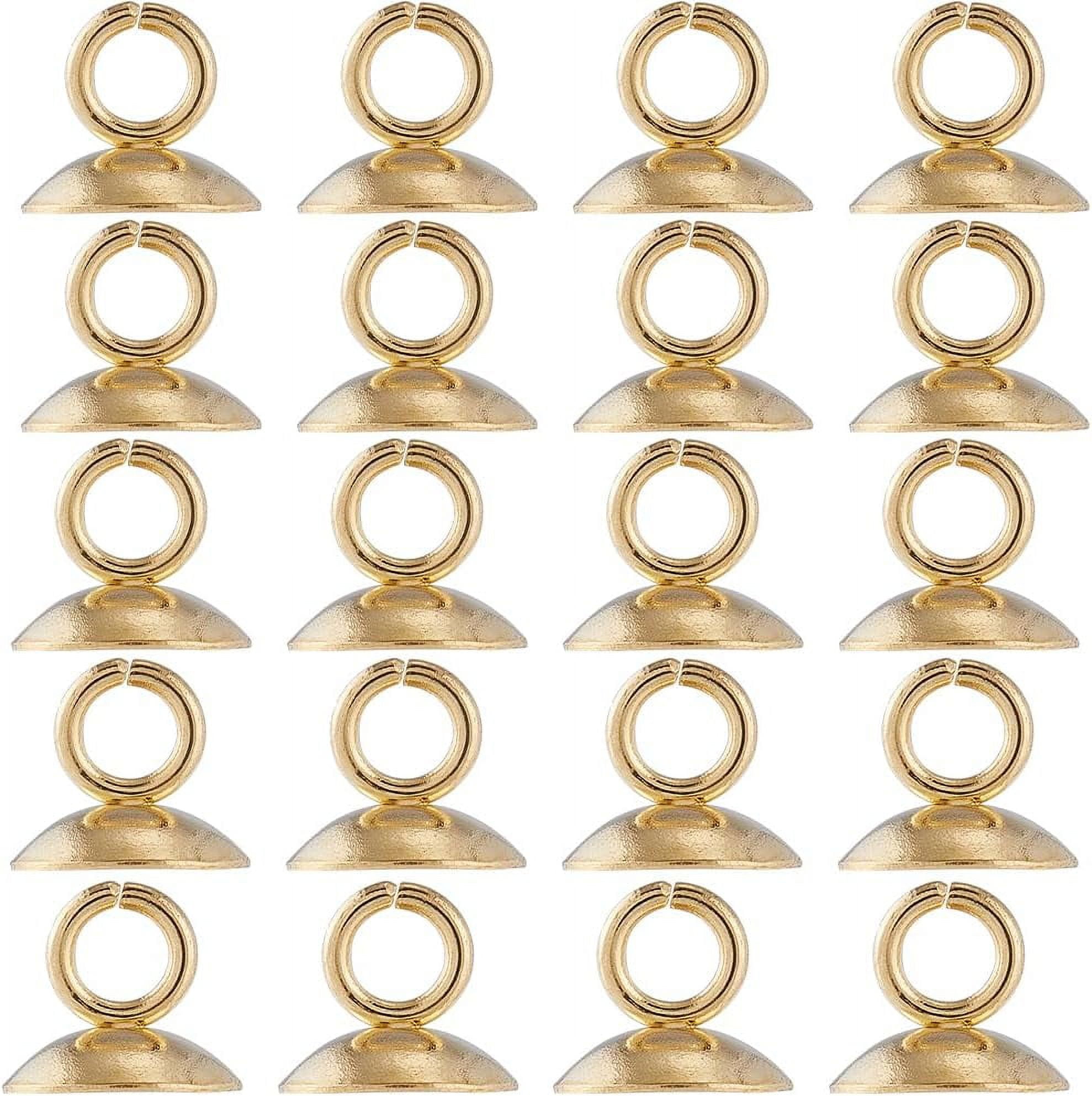 1 Box 100Pcs Bead Bail Cap Bead Caps with Loop Bead Caps Bails Pendant ...