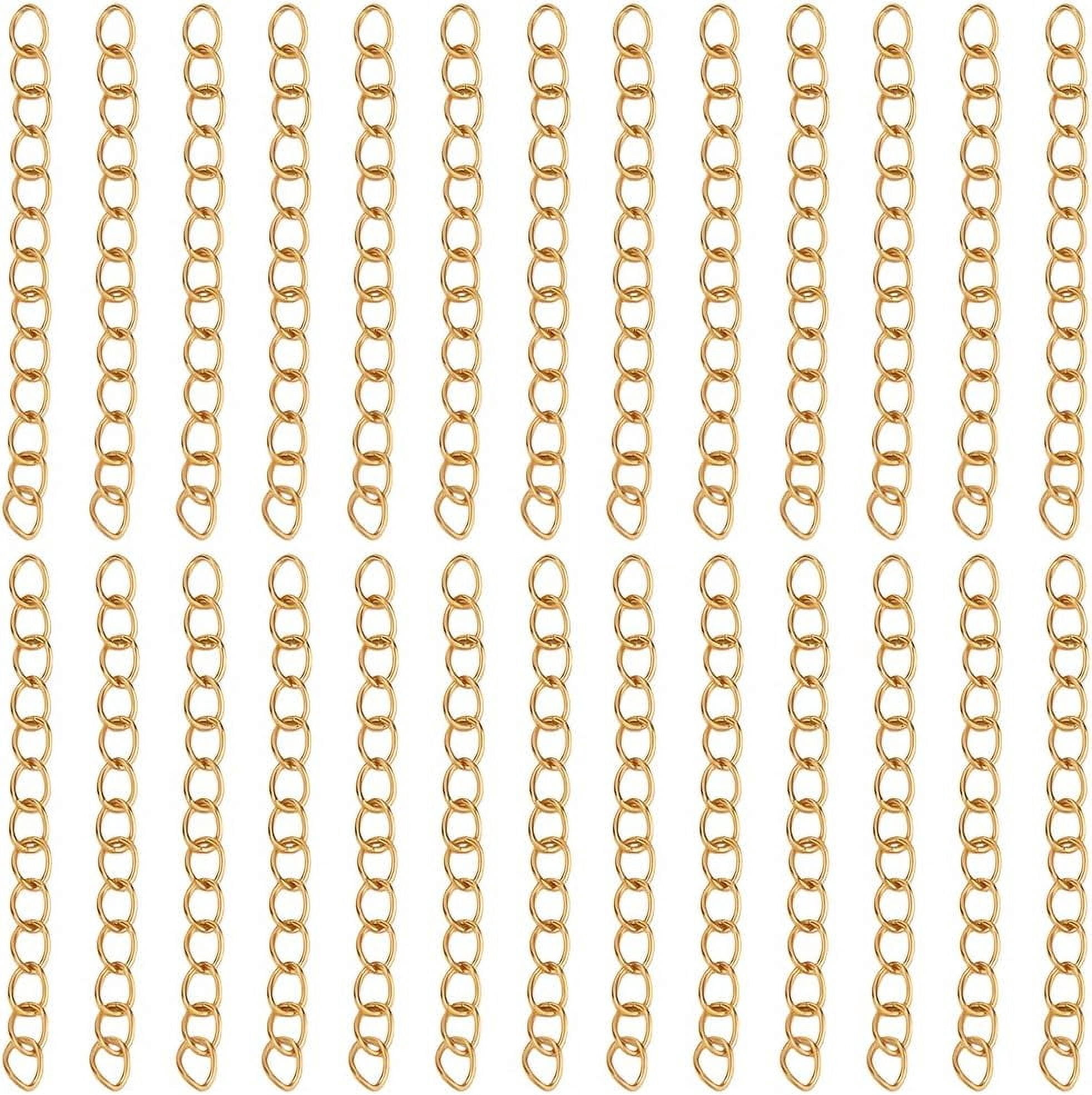 1 Box 100Pcs Bracelet Extender Chain 18K Gold Plated 304 Stainless ...