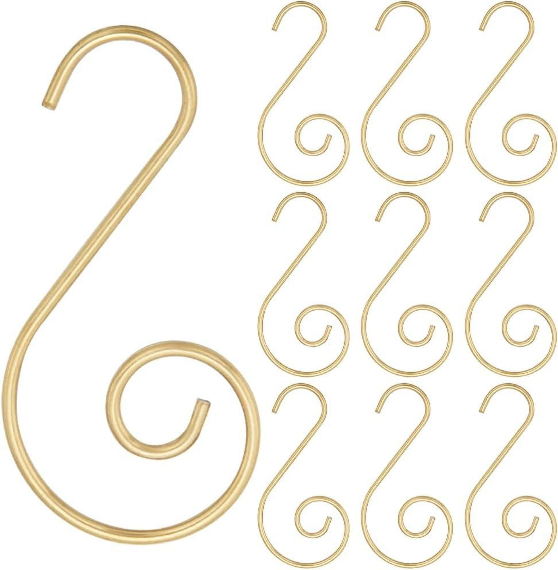 1 Box 100Pcs Christmas Ornament Hooks Gold Chandelier Wire Hooks ...