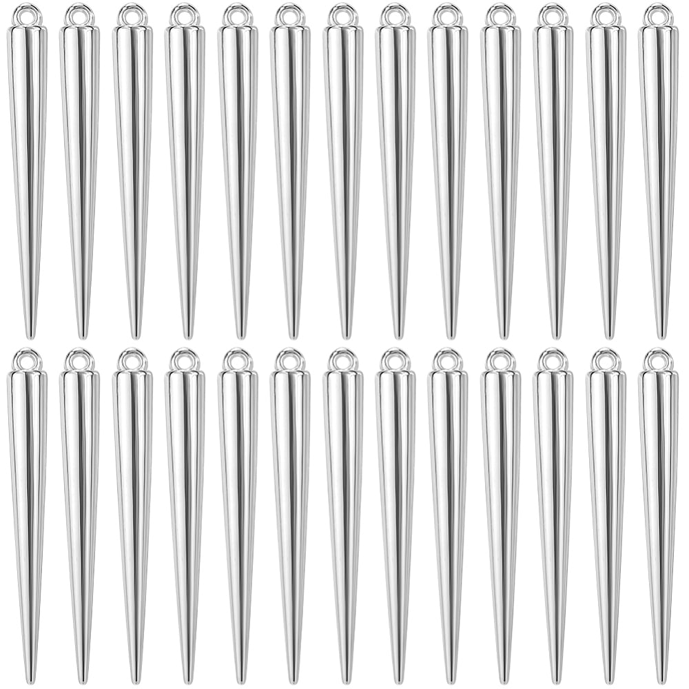 1 Box 100Pcs Cone Charm Silver Charms Bulk CCB Plastic Tibetan Vintage ...