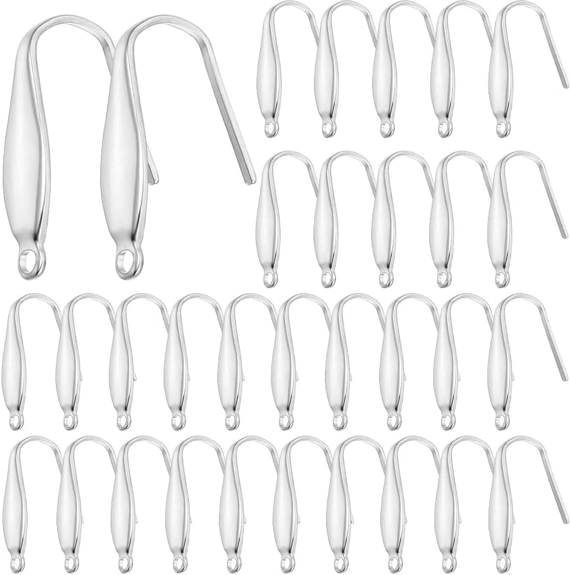 1 Box 100Pcs French Earring Hooks Stainless Steel Ear Wire with Loops ...
