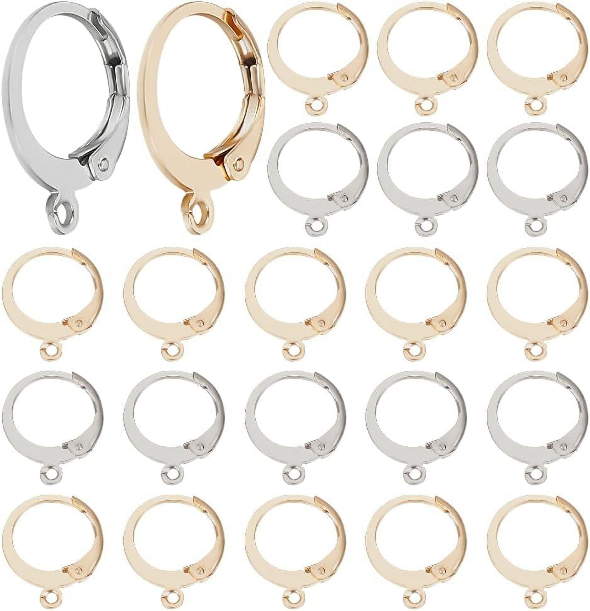 1 Box 100Pcs Leverback Earring Findings 18K Gold Plated Stainless Steel ...