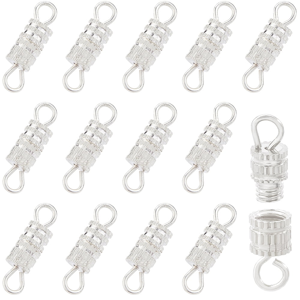 1 Box 100Pcs Necklace Screw Clasps Silver Barrel Clasp Small Alloy ...