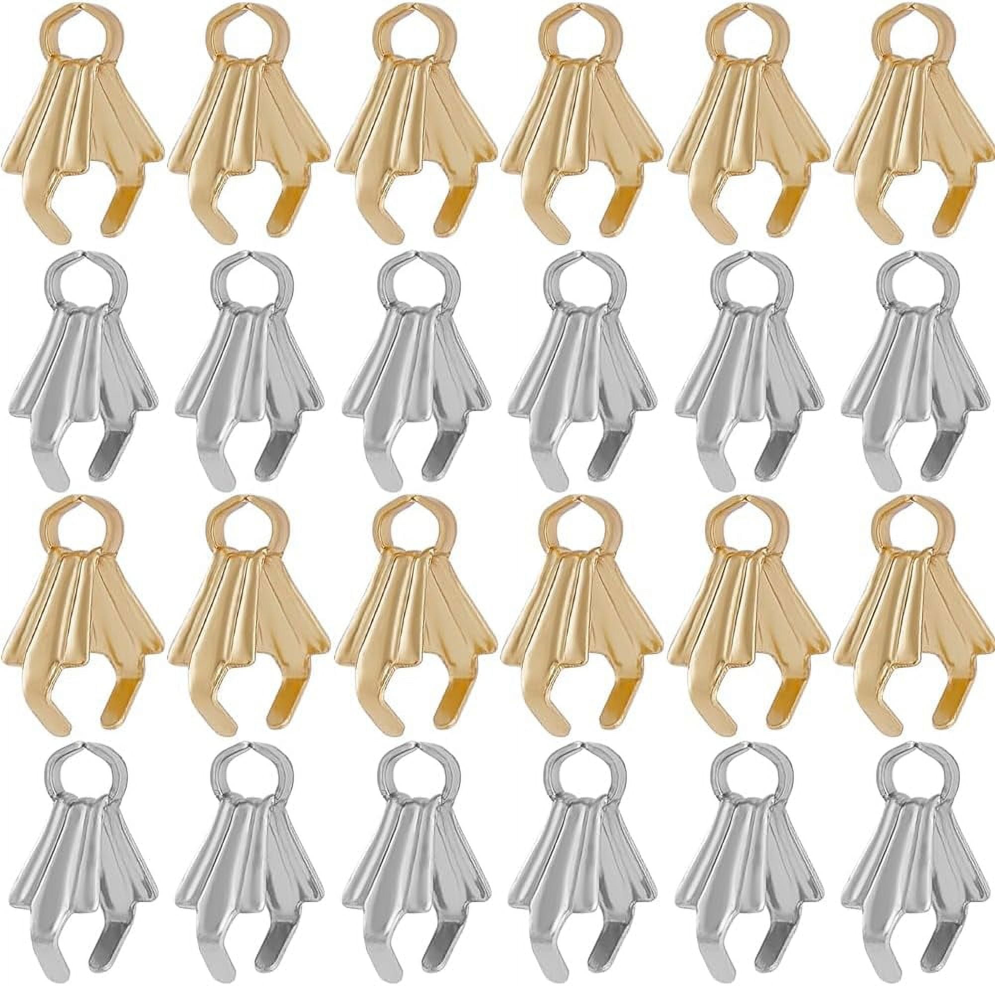 1 Box 100Pcs Pendant Clasp Pinch Bail Stainless Steel Pinch Bails Bail ...