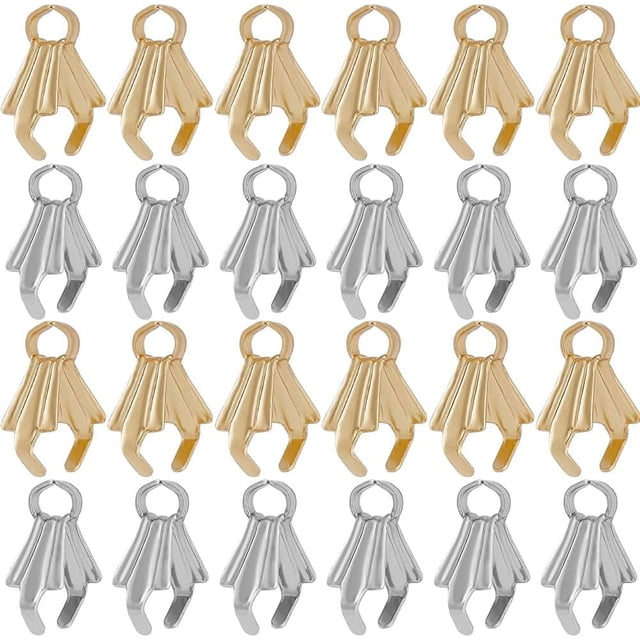 1 Box 100Pcs Pendant Clasp Pinch Bail Stainless Steel Pinch Bails Bail ...