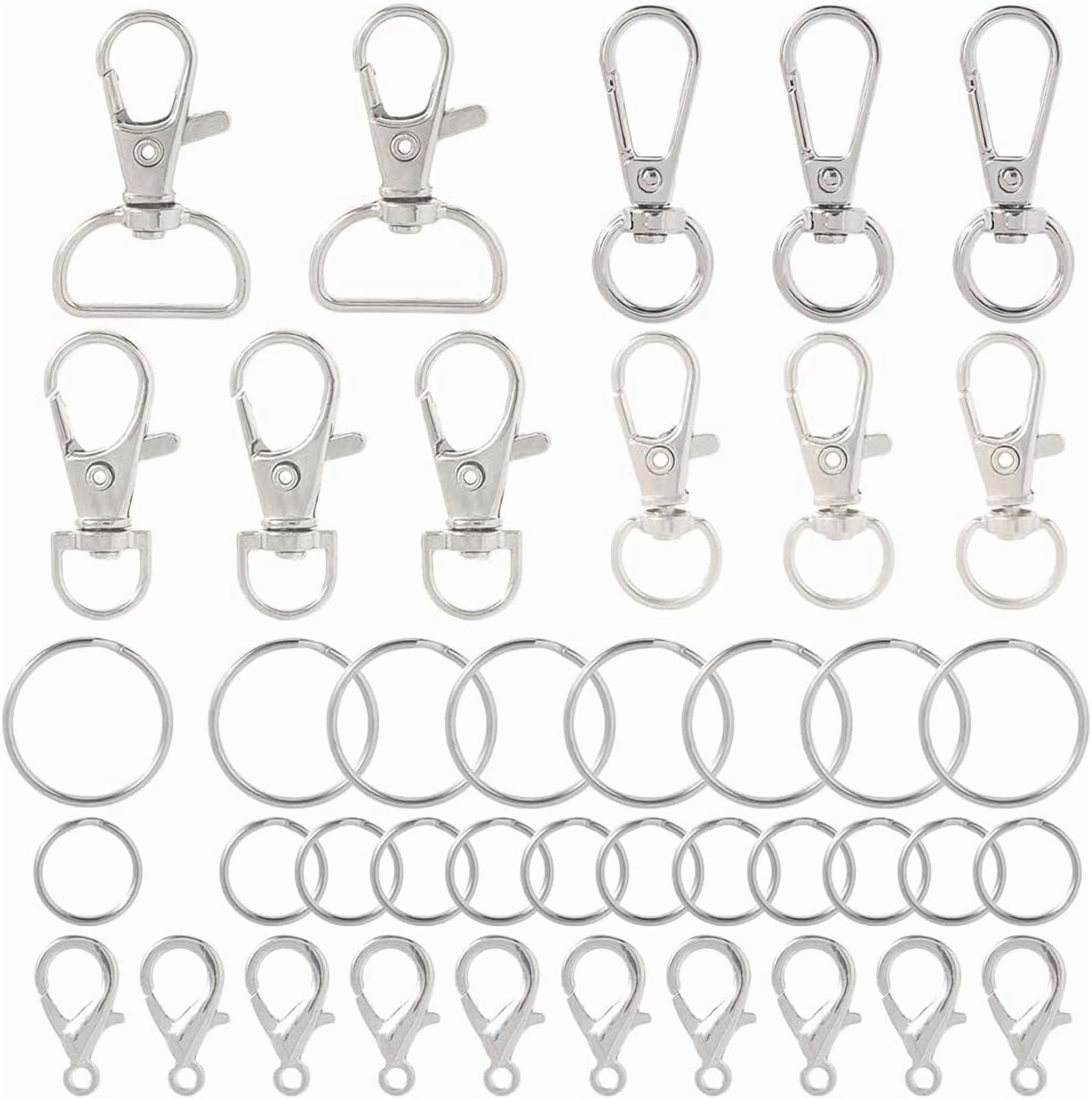 1 Box 100Pcs Silver Keychain Making Kit Lobster Claw Clasp Small ...