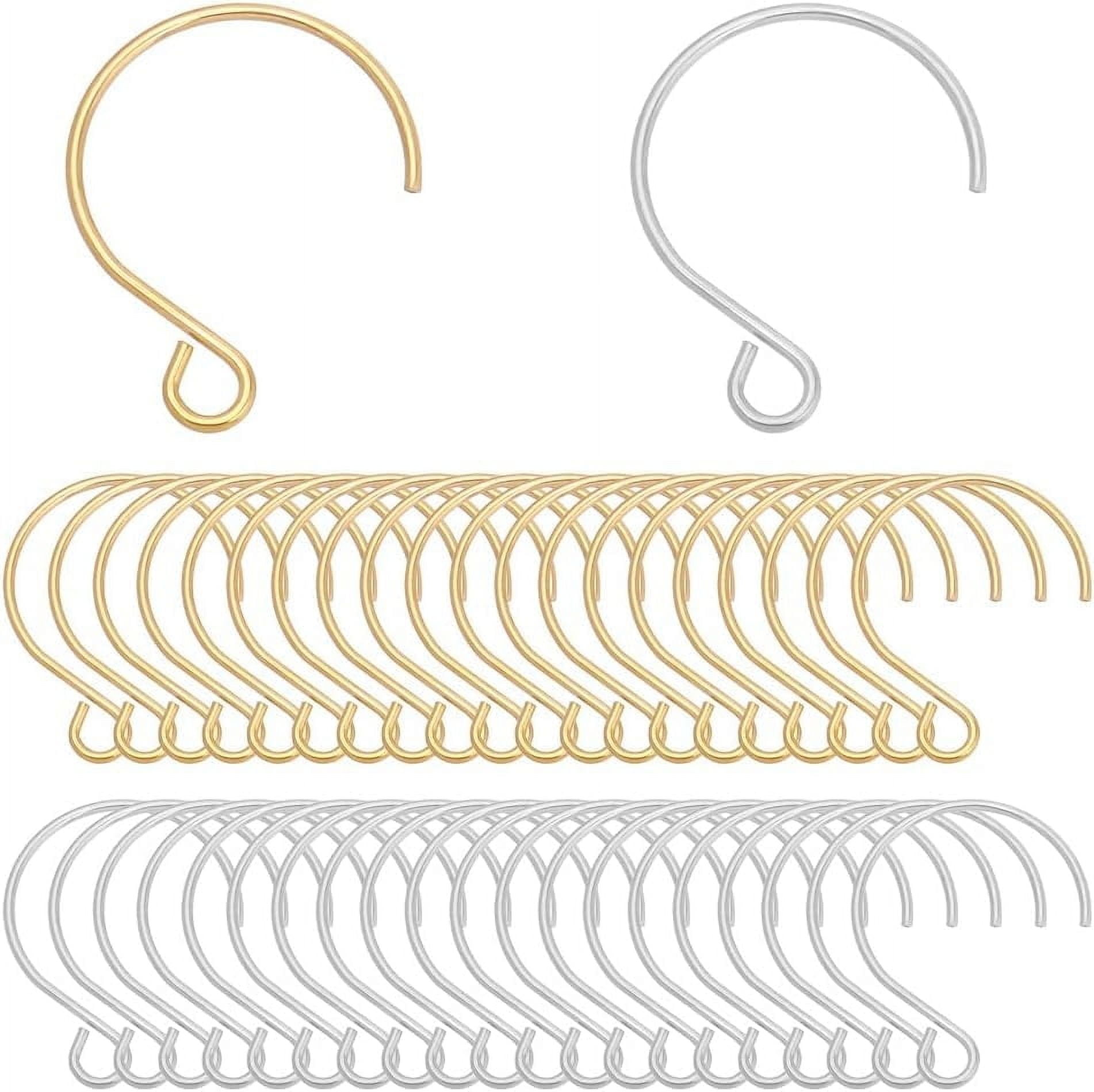 1 Box 100Pcs Stainless Steel Earring Hooks Large Round Earring Hooks ...