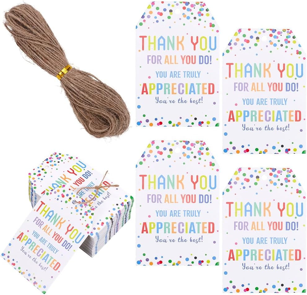1 Box 100Pcs Thank You for All You Do Gift Tags 3x2 White Paper Gift ...