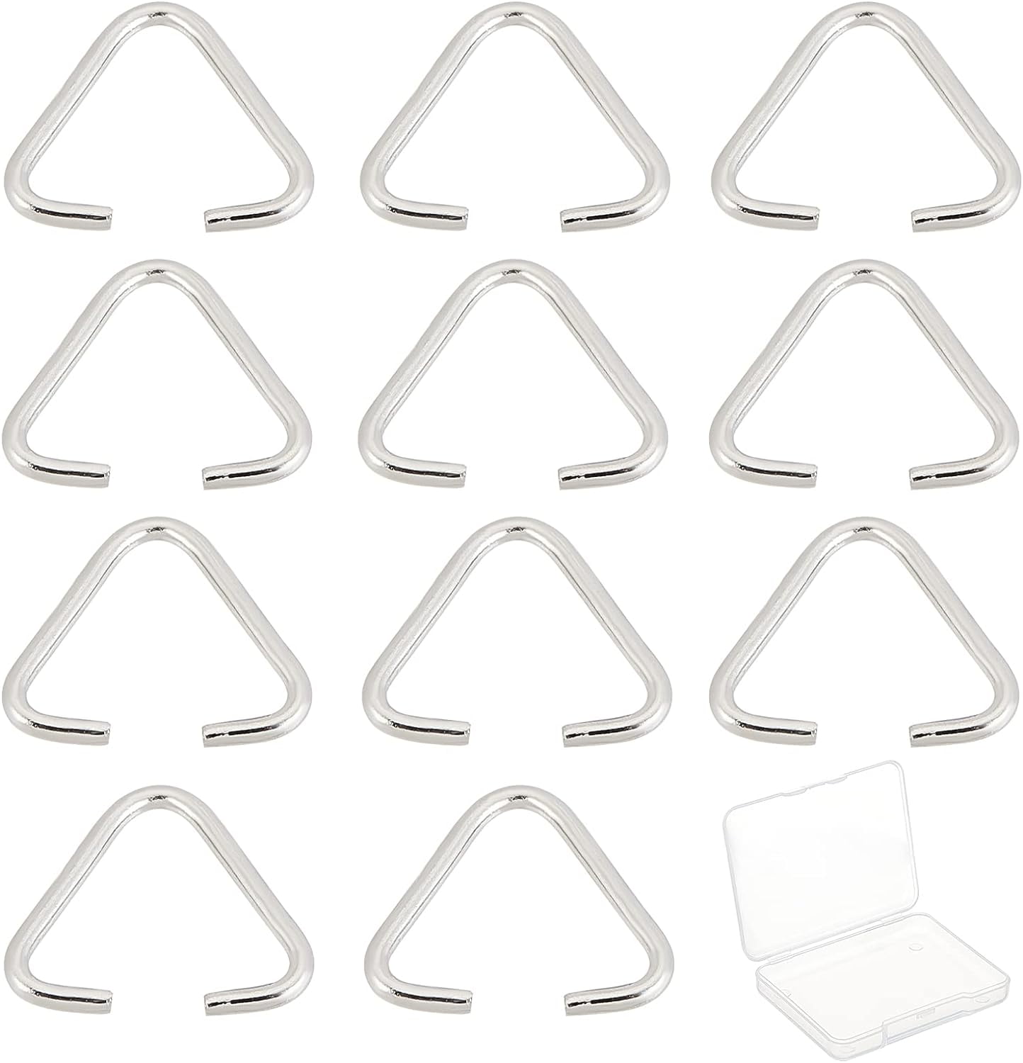 1 Box 100Pcs Triangle Open Rings Stainless Steel Triangle Rings Iron ...