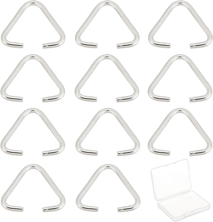 1 Box 100Pcs Triangle Open Rings Stainless Steel Triangle Rings Iron ...