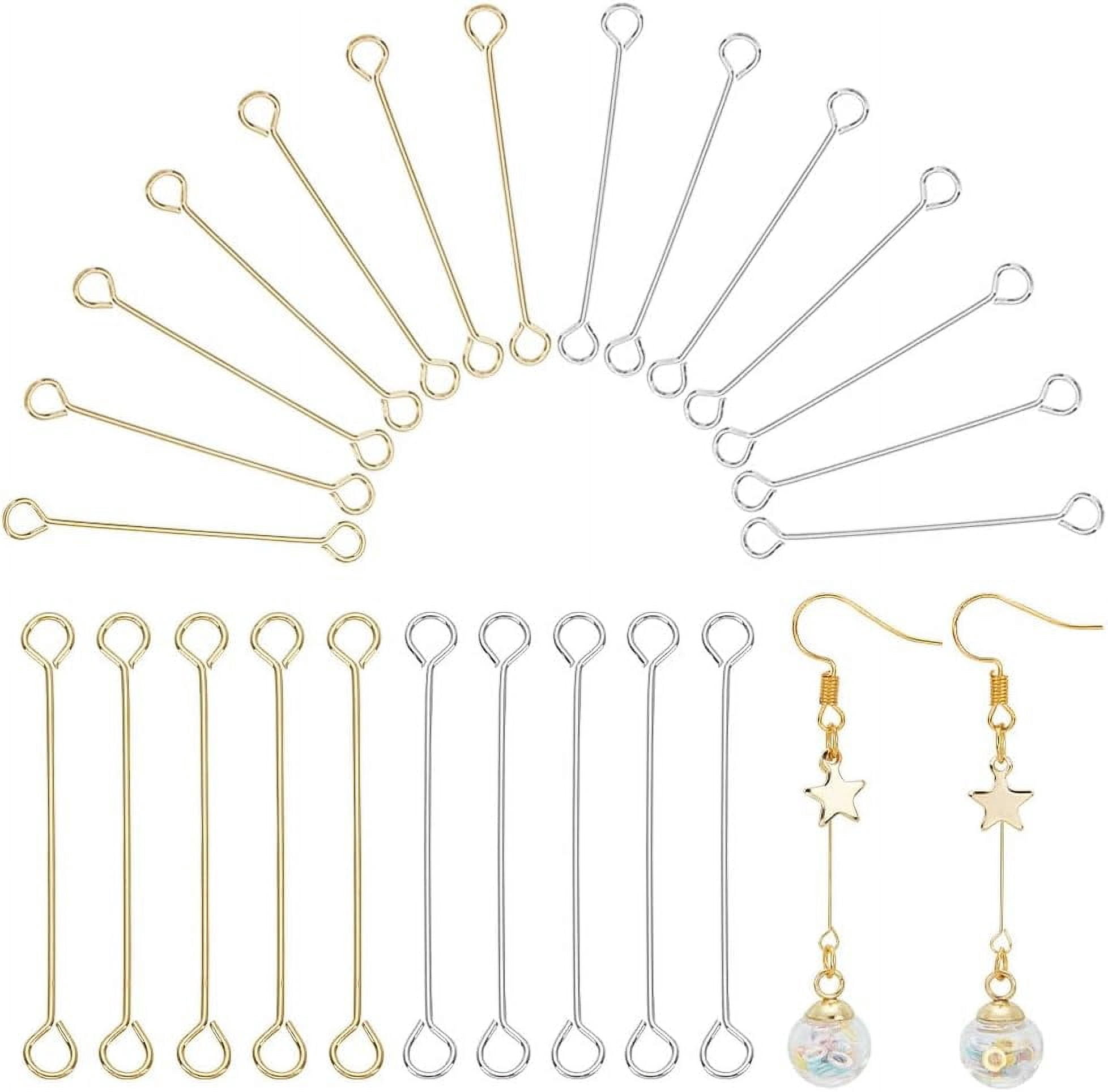 1 Box 100pcs 25mm Brass Eye Pins Double Sided Eye Pins 26 Gauge Brass ...