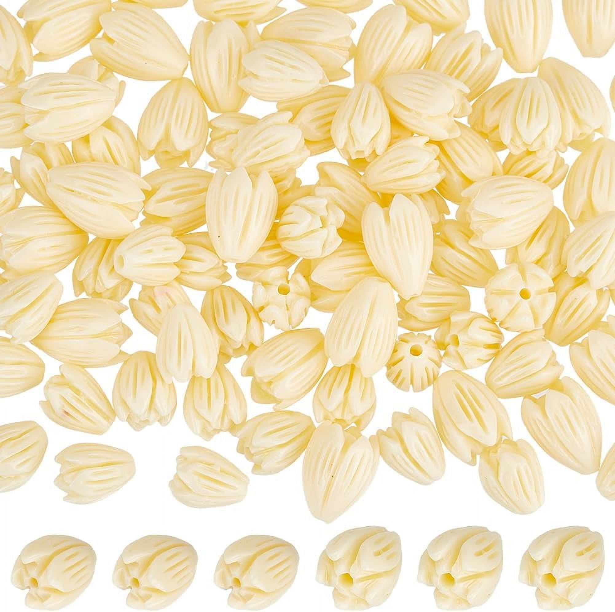 1 Box 100pcs Artificial Coral Beads White Flower Beads Large Synthetic ...