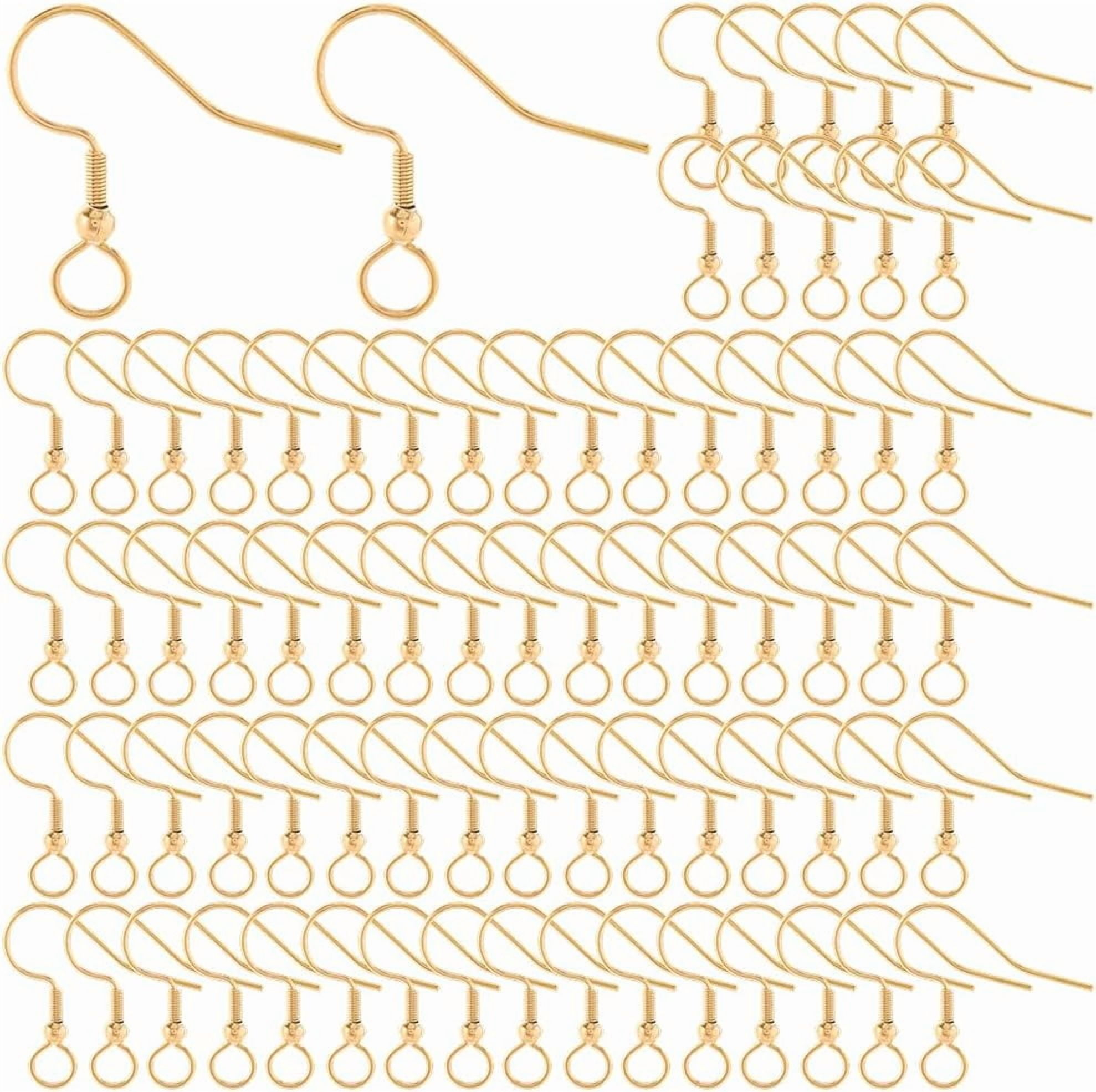 1 Box 100pcs Gold Earring Fish Hooks French Earring Findings Bulk ...