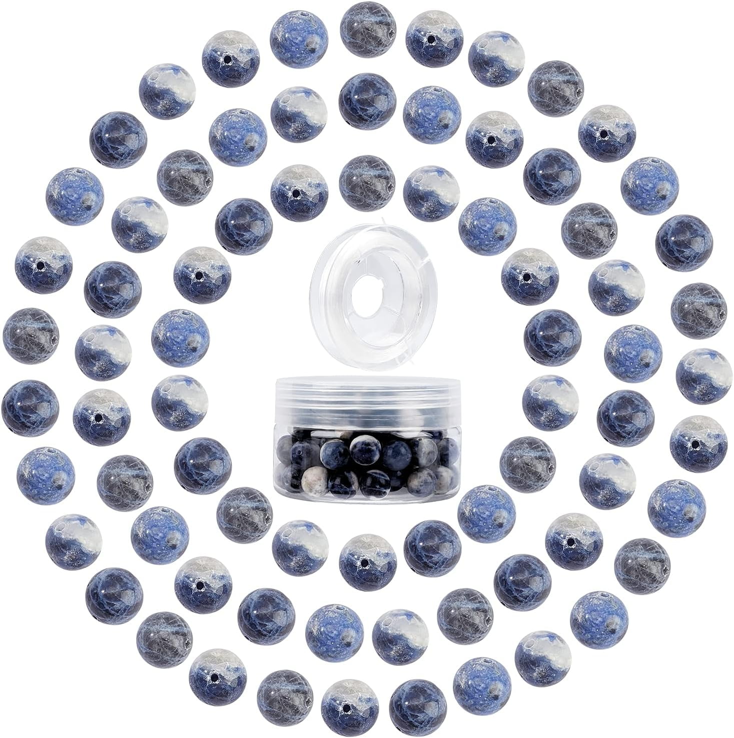 1 Box 100pcs Natural Stone Beads Round Semi Precious Gemstone Loose ...