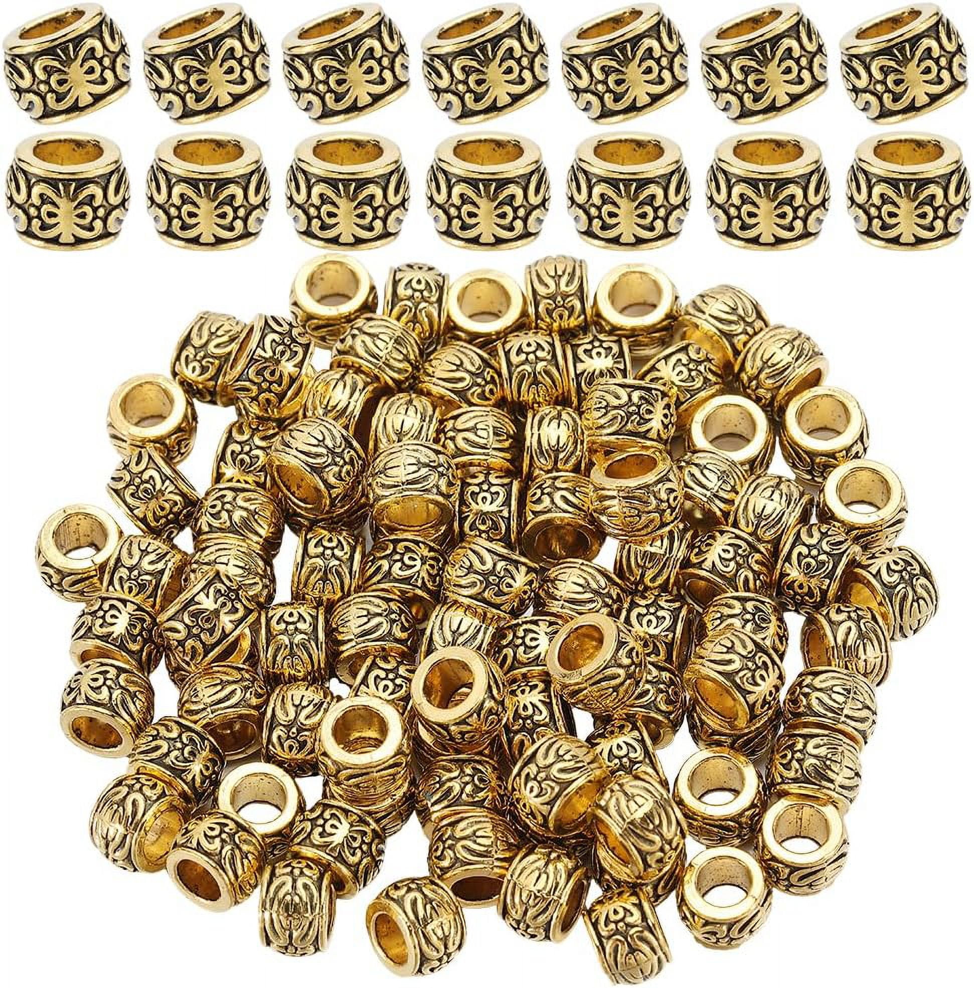 1 Box 100pcs Tibetan Spacer Beads Large Hole Alloy Beads Golden ...