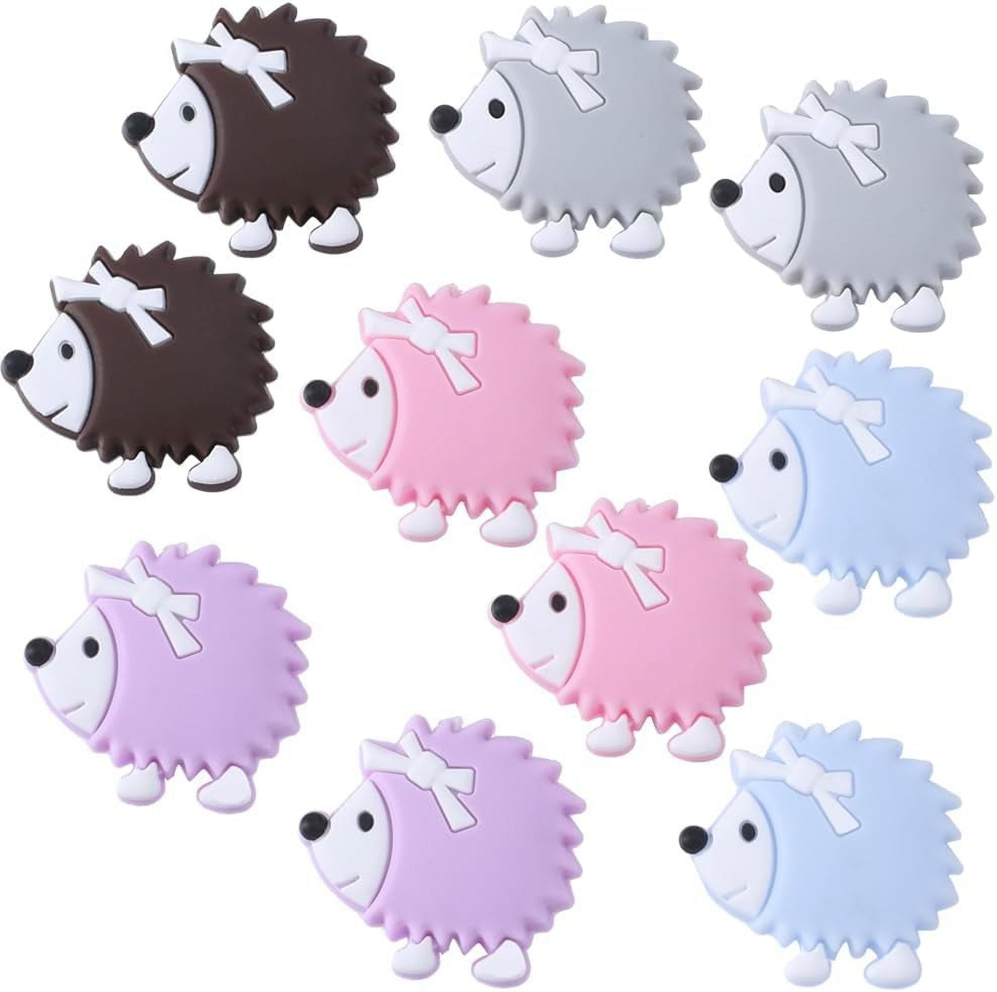 1 Box 10PCS Hedgehog Beads Bulk Animal Silicone Beads Cute Cartoon ...