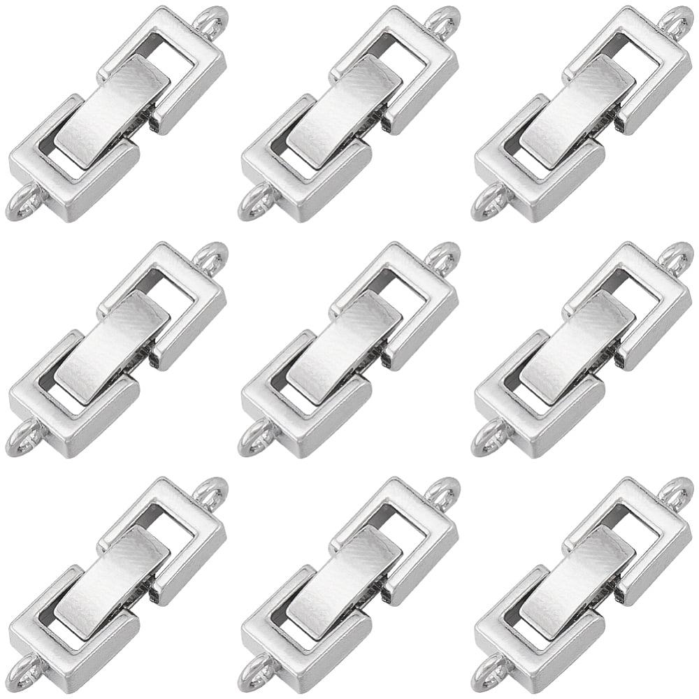 1 Box 10PCS Silver Fold Over Clasp Bracelet Extender Clasp Metal Alloy ...