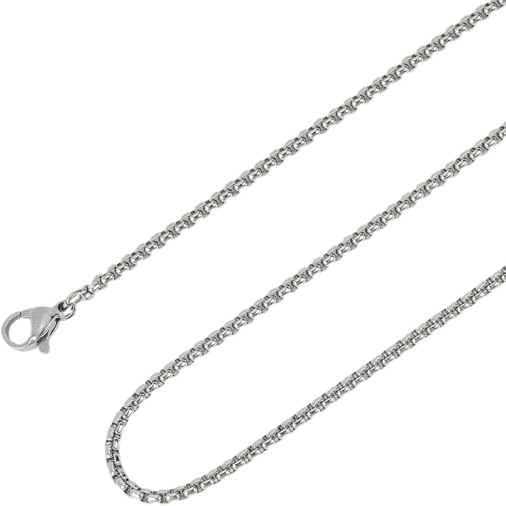 1 Box 10Pcs 18 Inch/45CM Square Box Link Chain 2mm Silver Rope Chain ...