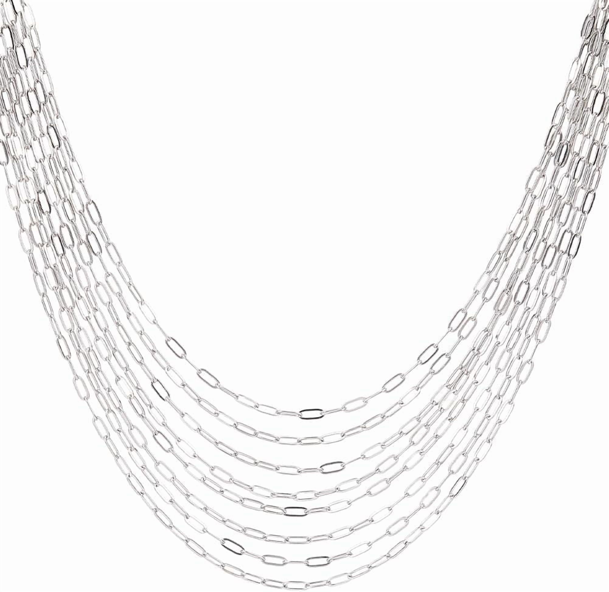 1 Box 10Pcs 23 Inch/59CM Silver Paperclip Chains Rectangle Link Chain ...