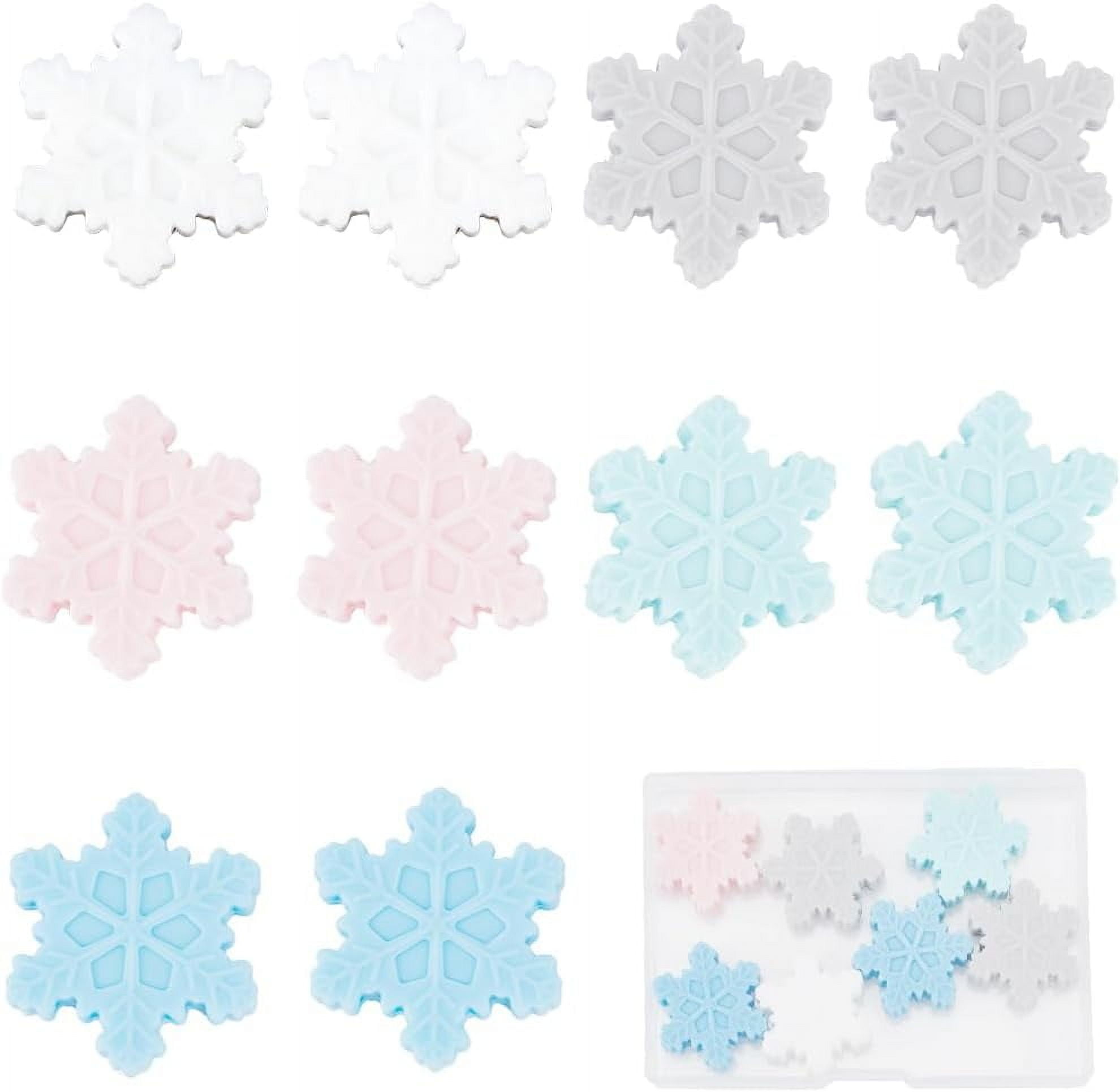 1 Box 10Pcs 5 Colors Christmas Snowflake Bead Silicone Winter Focal ...