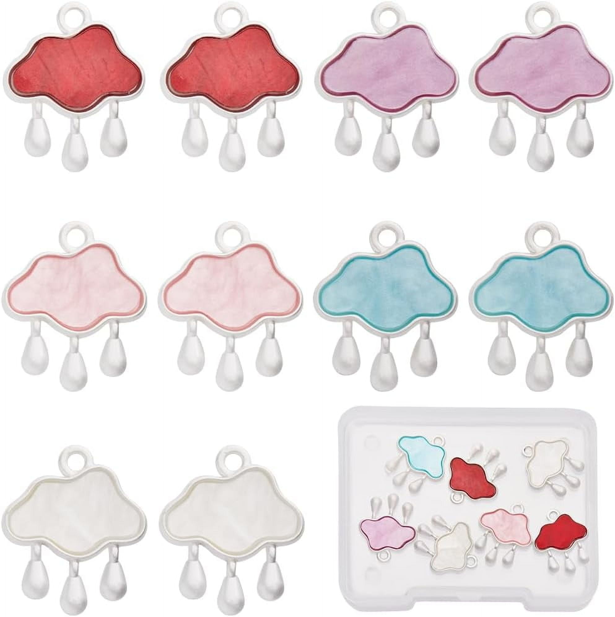 1 Box 10Pcs 5 Colors Rain Cloud Charm Cloud Charms Bulk Baking Paint ...