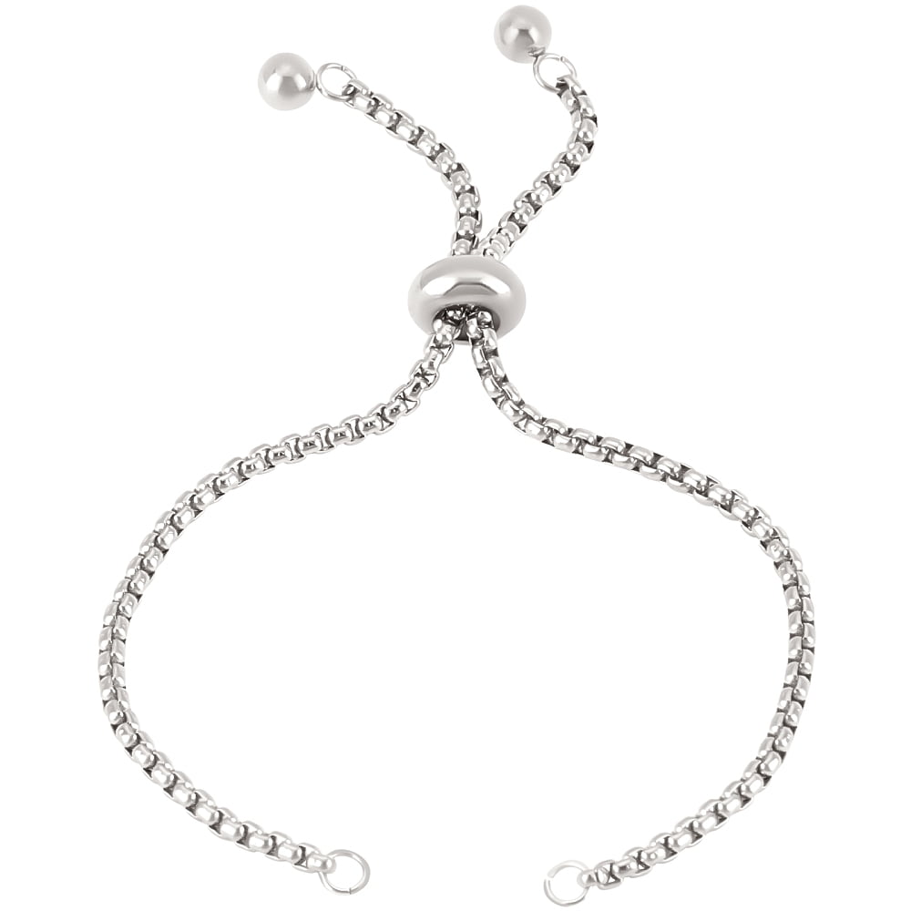 1 Box 10Pcs Adjustable Slider Bracelet 26cm Stainless Steel Bracelet ...