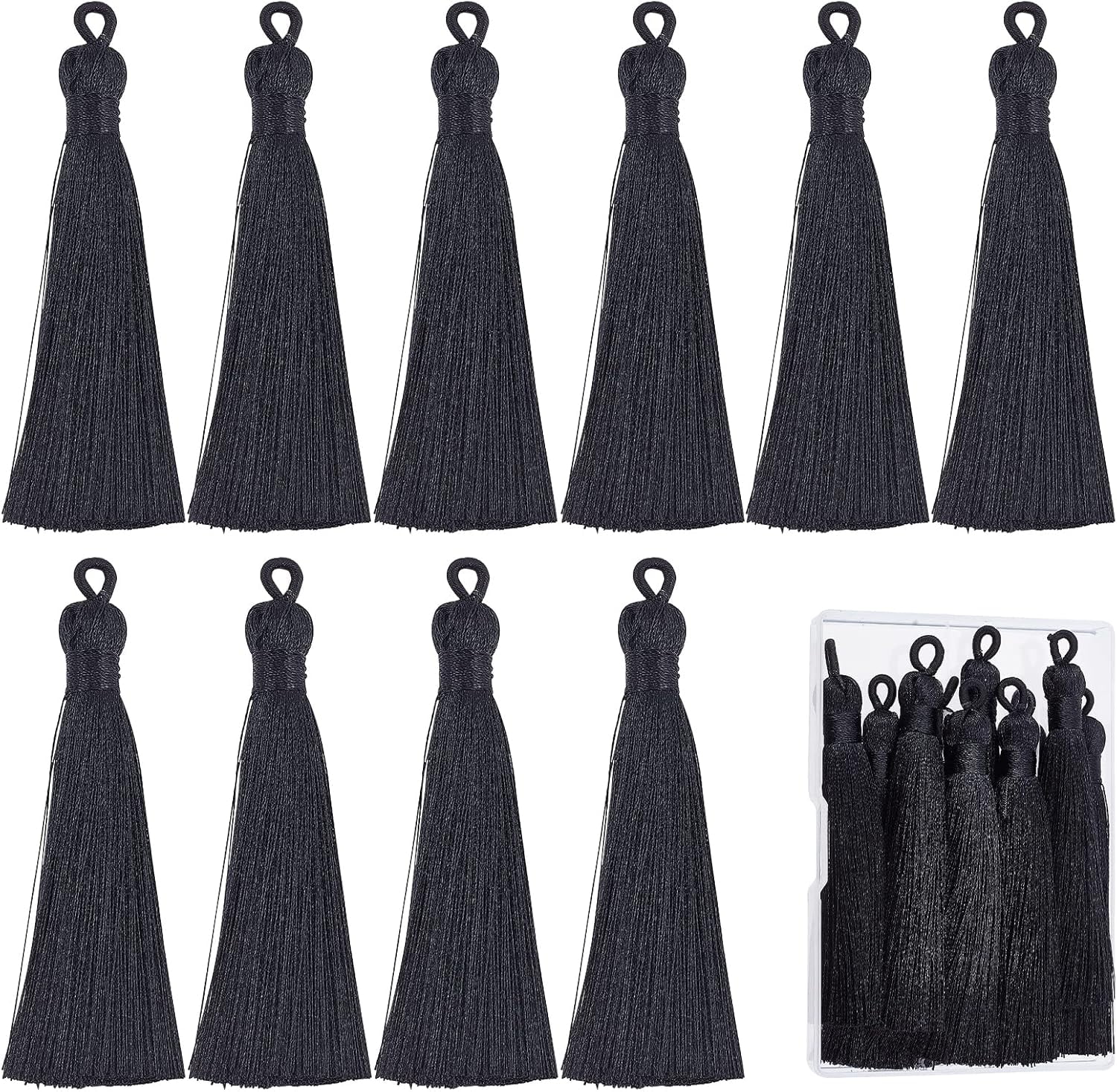 1 Box 10Pcs Black Bookmark Tassel Handmade Tassels Big Nylon Tassels ...