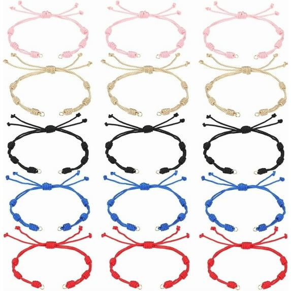 1 Box 10Pcs Cord Bracelets Adjustable Nylon Cord Half Finished Nylon ...