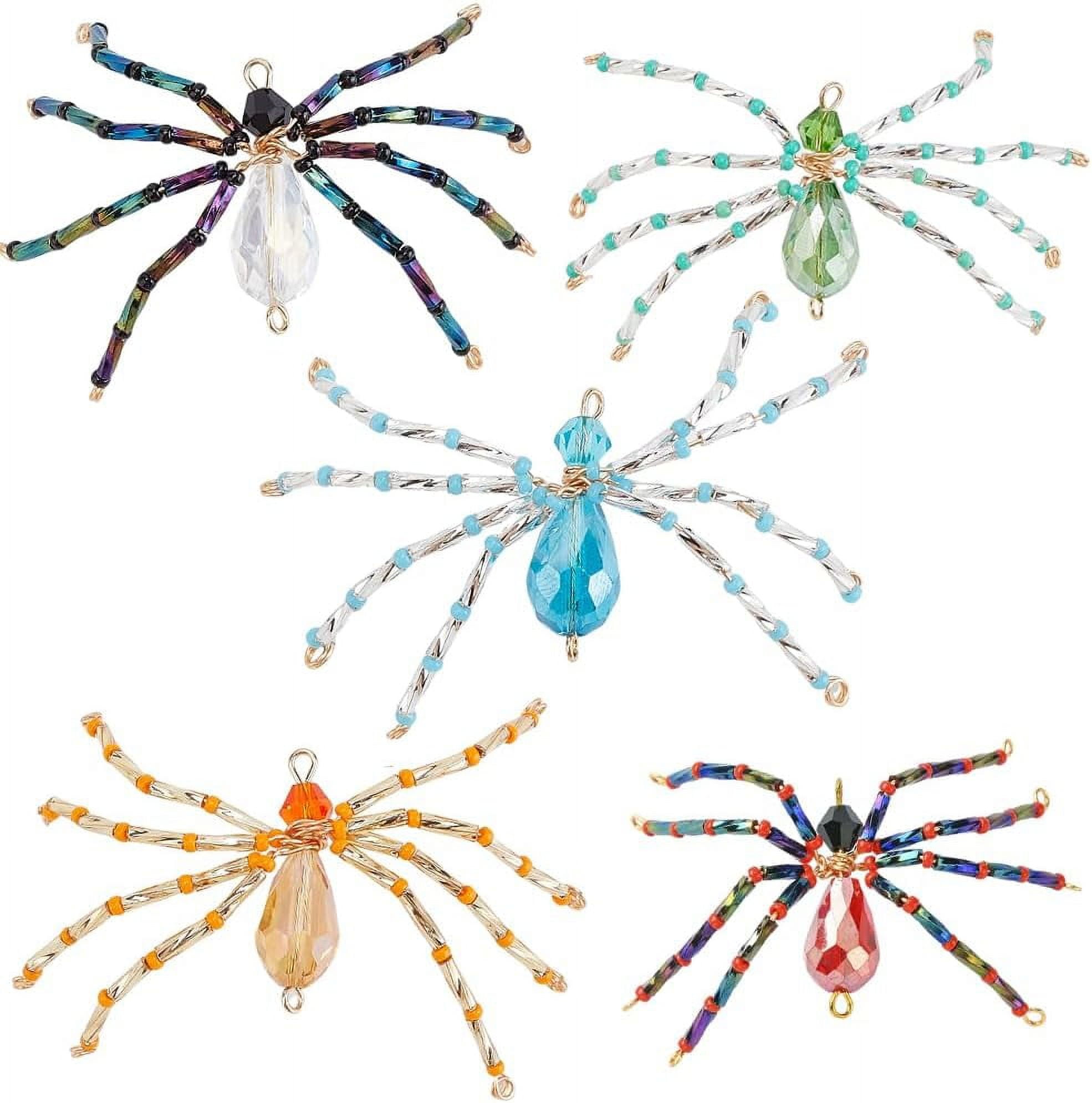 1 Box 10Pcs Halloween Spider Charms Gothic Style Charms Glass Crystal ...