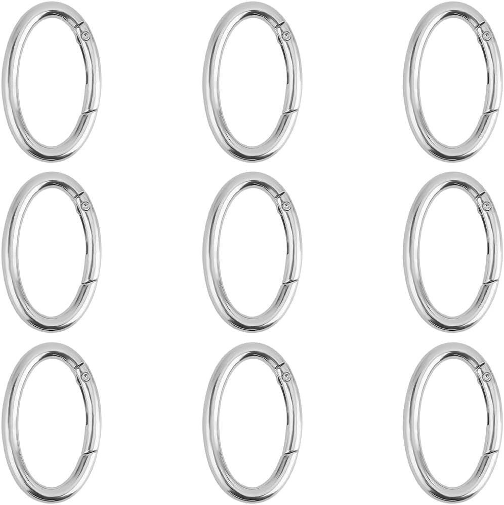1 Box 10Pcs Metal Spring Oval Rings Carabiner Jewelry Clasp Silver ...