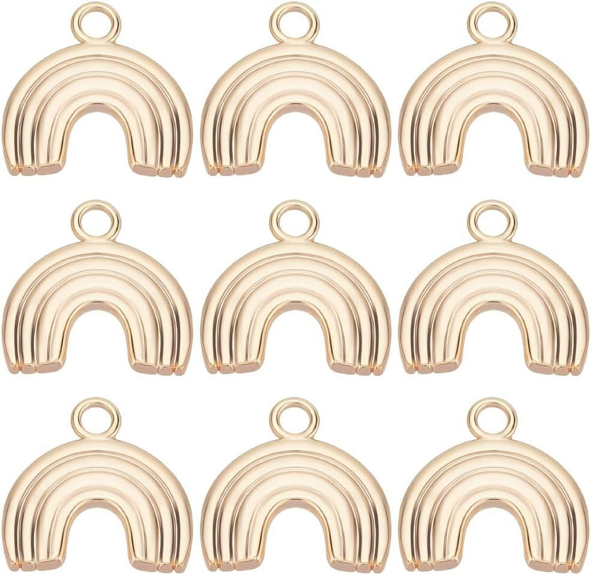 1 Box 10Pcs Rainbow Charms 18K Gold Plated Curve Semicircle Bridge ...