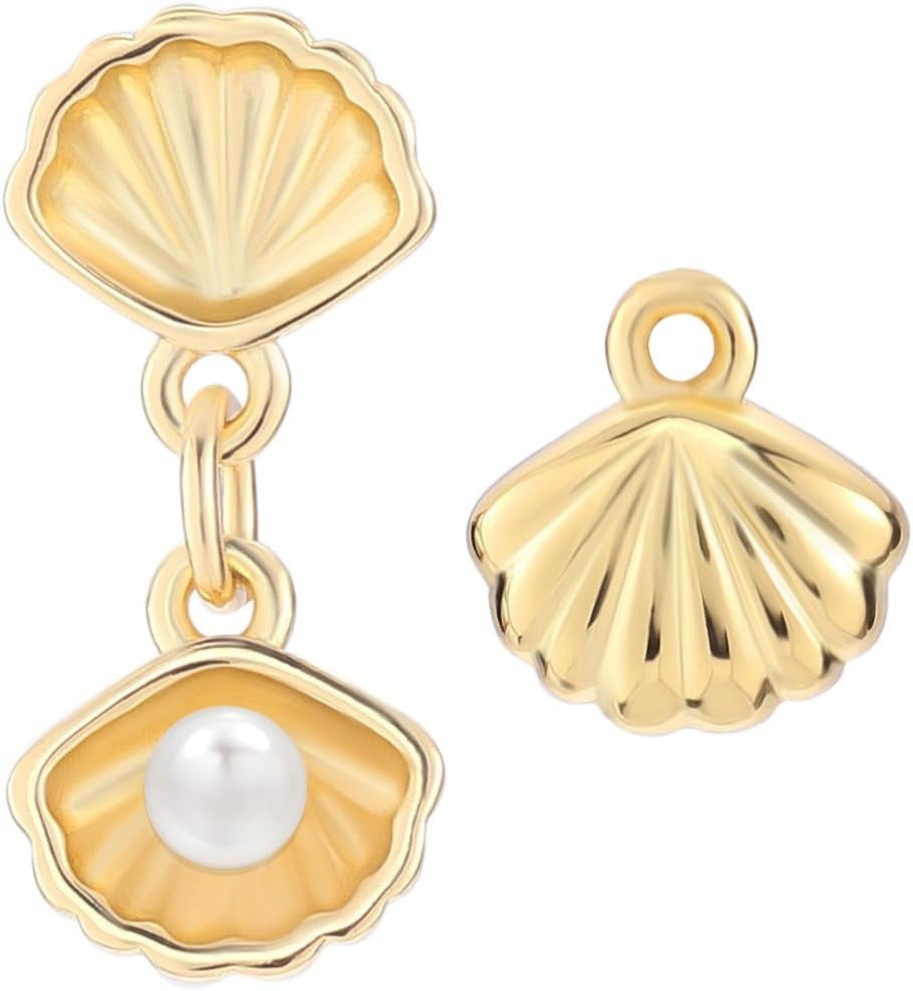1 Box 10Pcs Real 18K Gold Plated Seashell Charms Open Shell Pendant ...