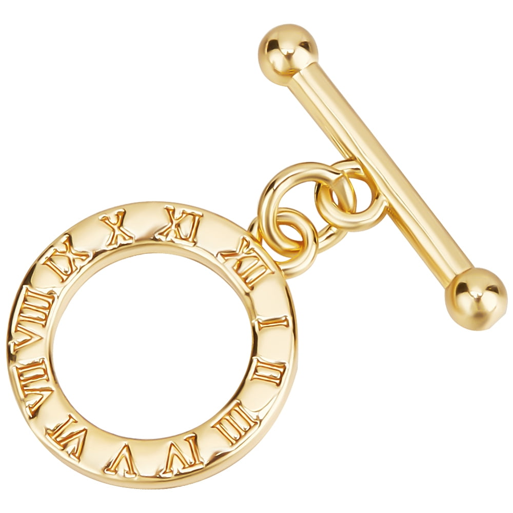 1 Box 10Pcs Real 18K Gold Plated Toggle Clasp Round Shape OT Toggle ...