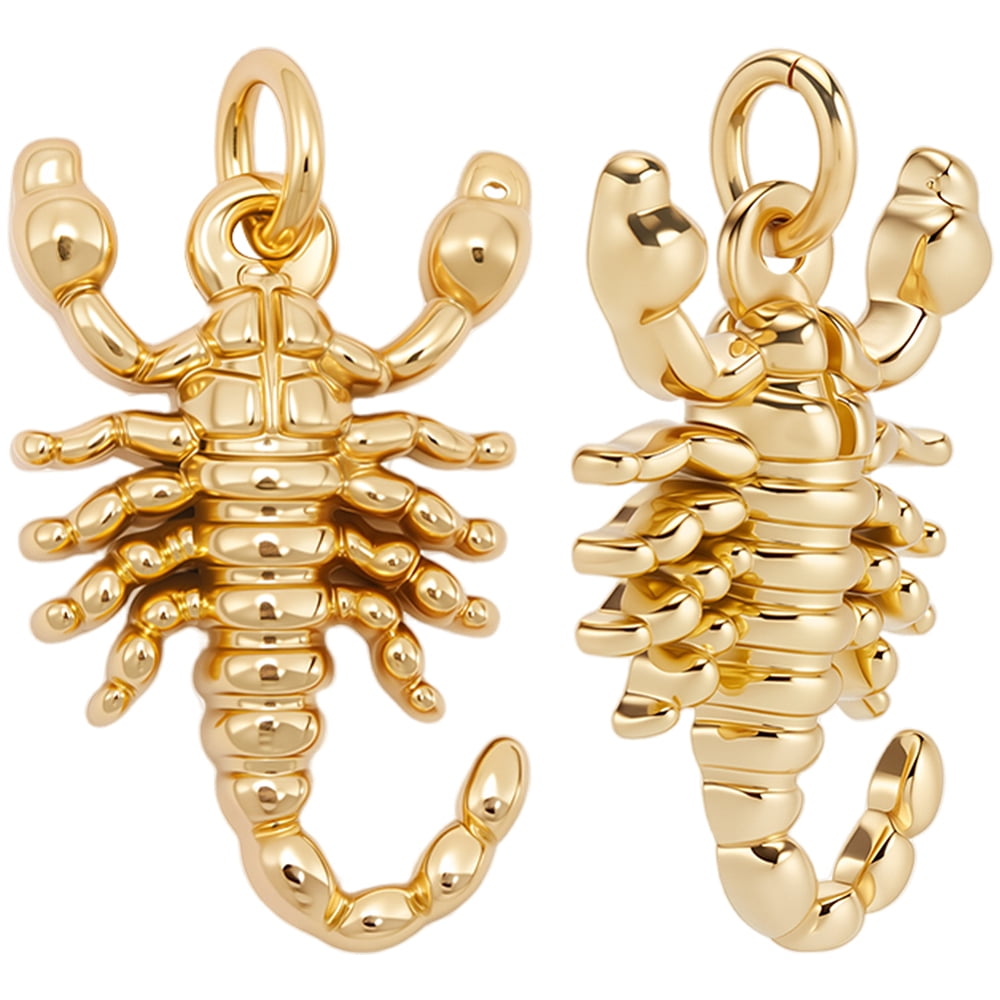 1 Box 10Pcs Scorpion Charms 18K Gold Plated Brass Metal Wild Desert ...