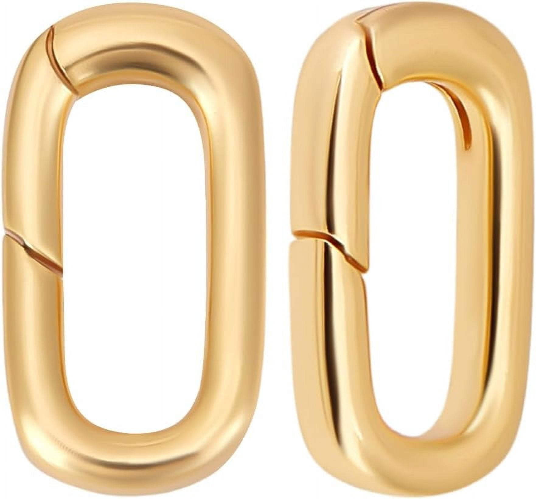 1 Box 10Pcs Spring Gate Rings 18K Gold Plated Oval Spring Clasp ...