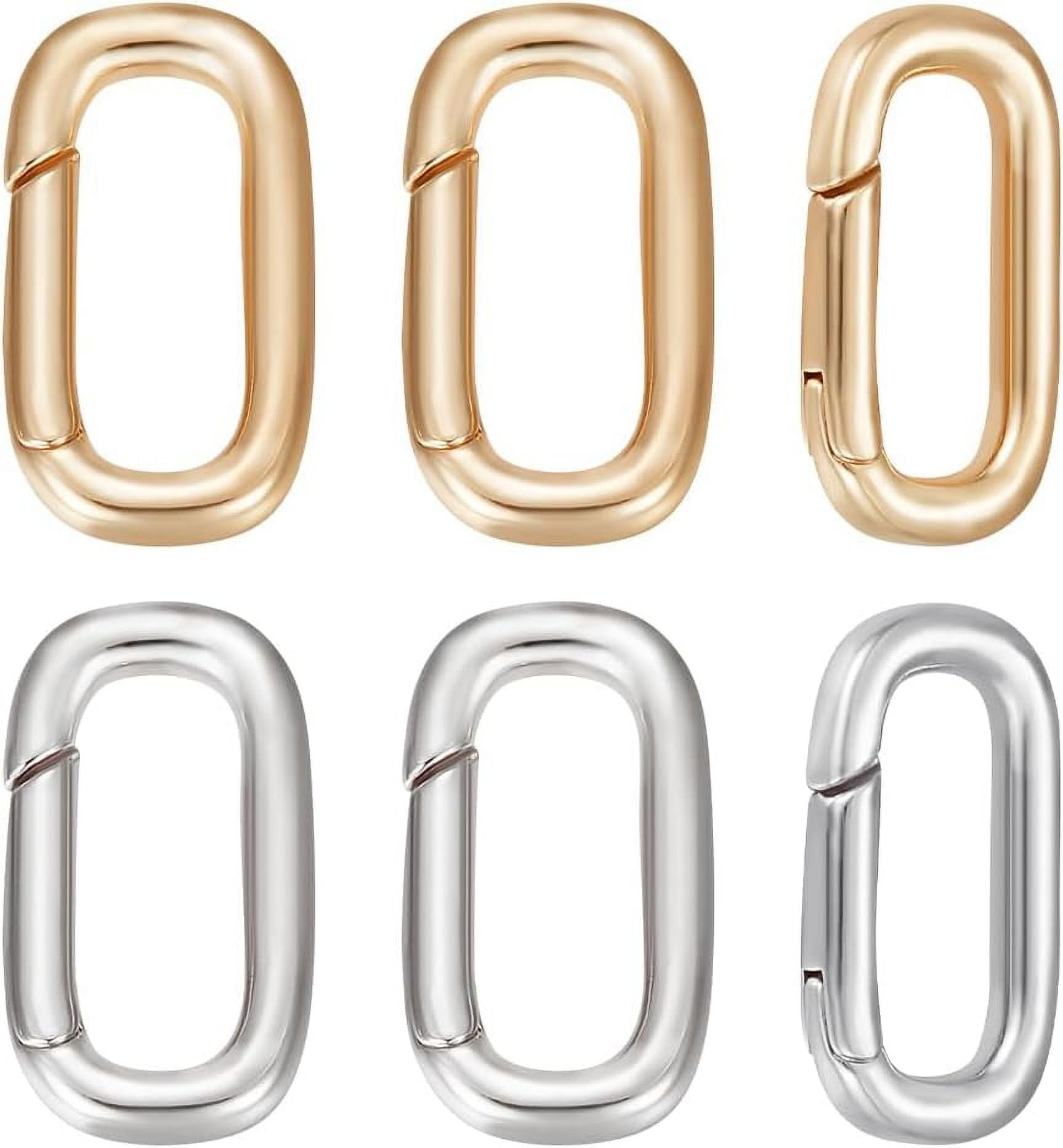 1 Box 10Pcs Spring Snap Clips Hook 18K Gold & Platinum Plated Oval ...